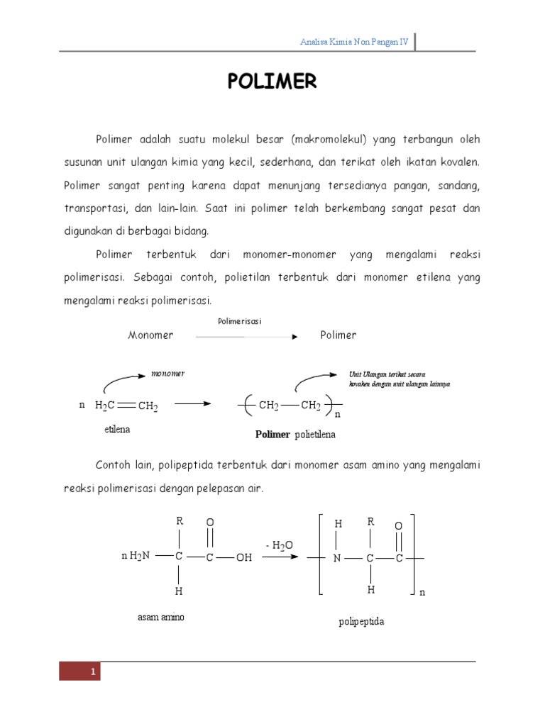 Handout Polimer | PDF | Sains & Matematika
