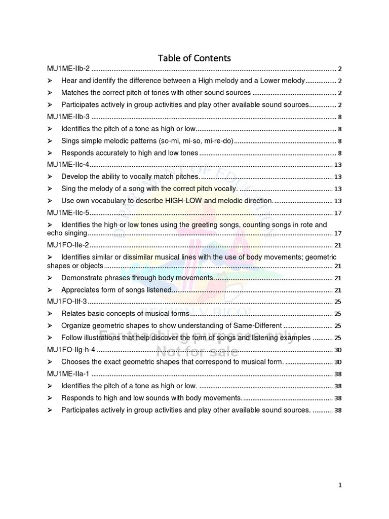 Understanding Melody and Pitch | PDF | Curriculum | Lesson Plan