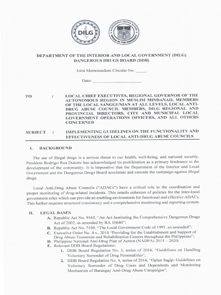 Dilg DDB Joint Memo On Adac | PDF