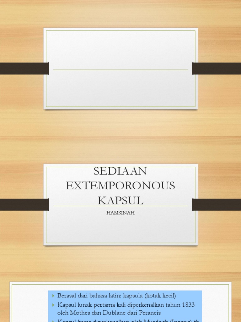 Extemperonous Kapsul | PDF