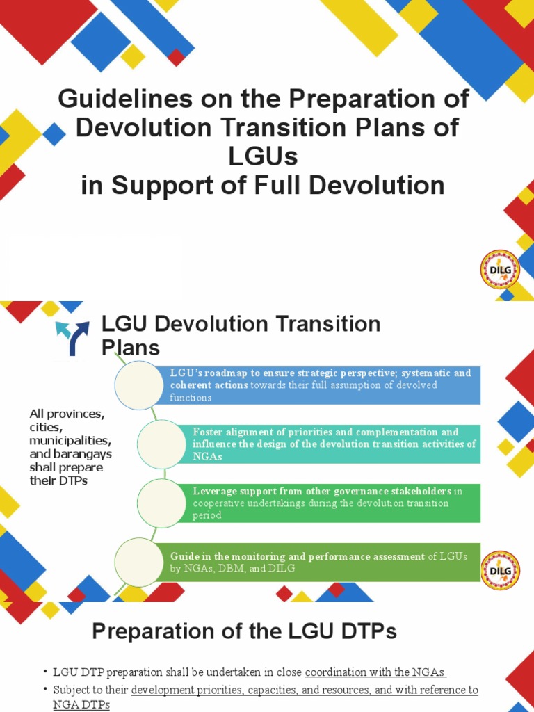 01 Guidelines On The Preparation of Devolution Transition Plan | PDF | Fiscal Year | Capacity ...
