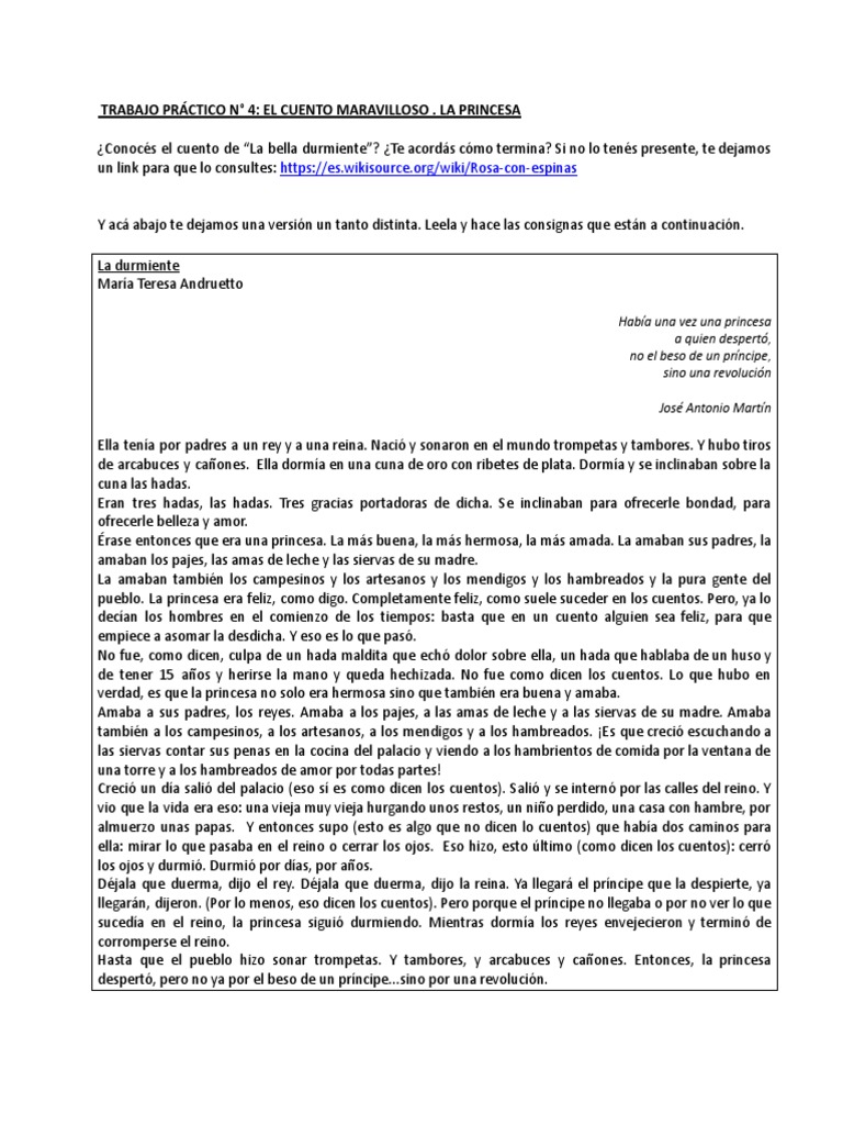 La Bella Durmiente y La Durmiente (Versión 2021) | PDF | Bella Durmiente