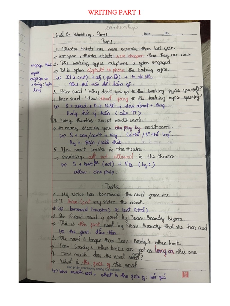 Writing Part 1 B1 | PDF