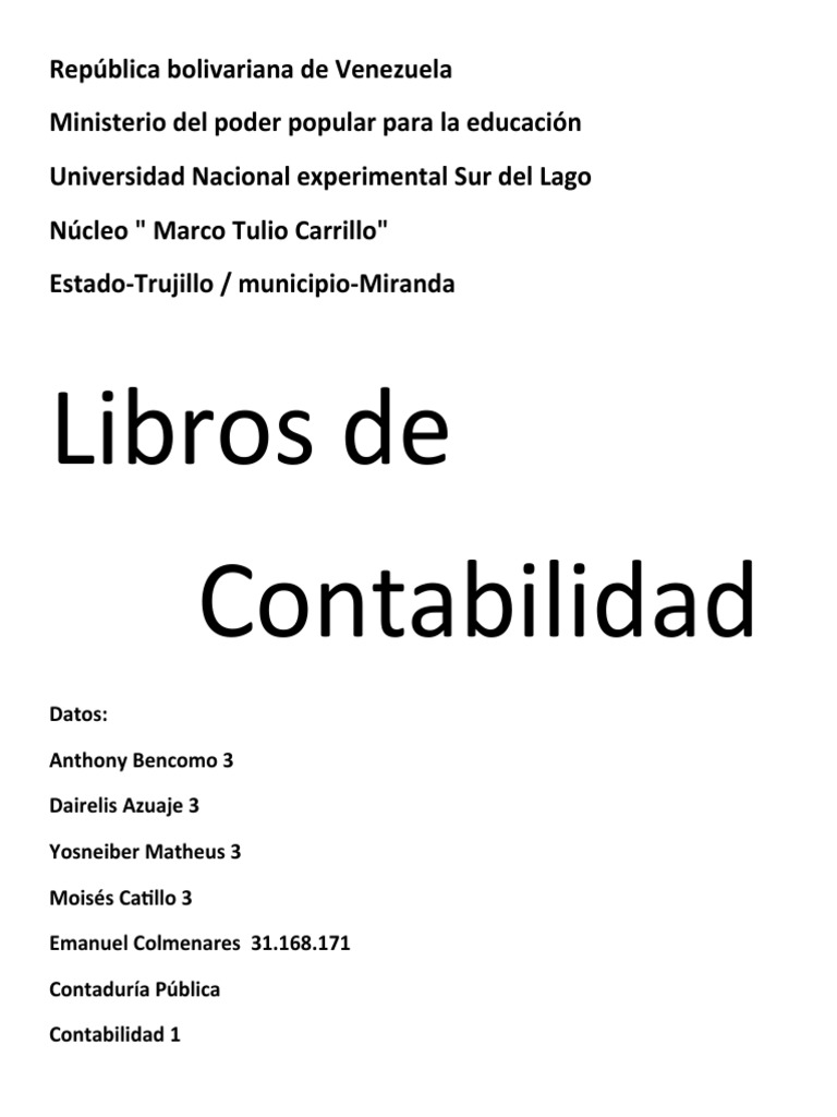 Libros de Contabilidad | PDF | Contabilidad | Bancos