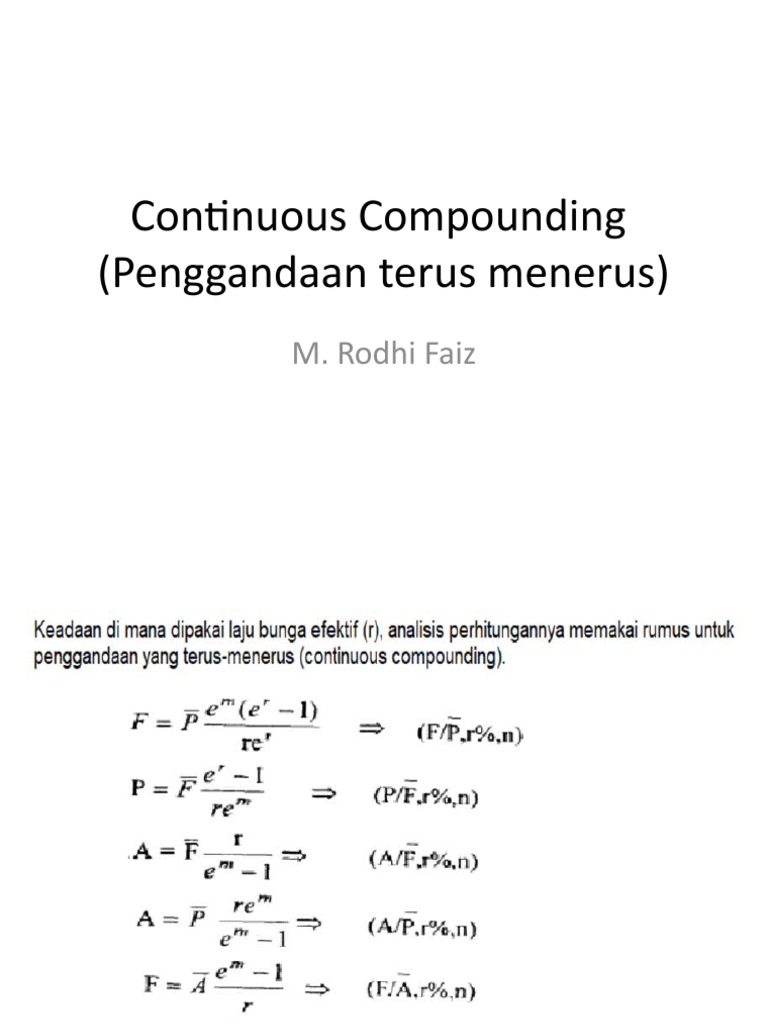 Continuous Compounding (Penggandaan Terus Menerus) | PDF | Hukum