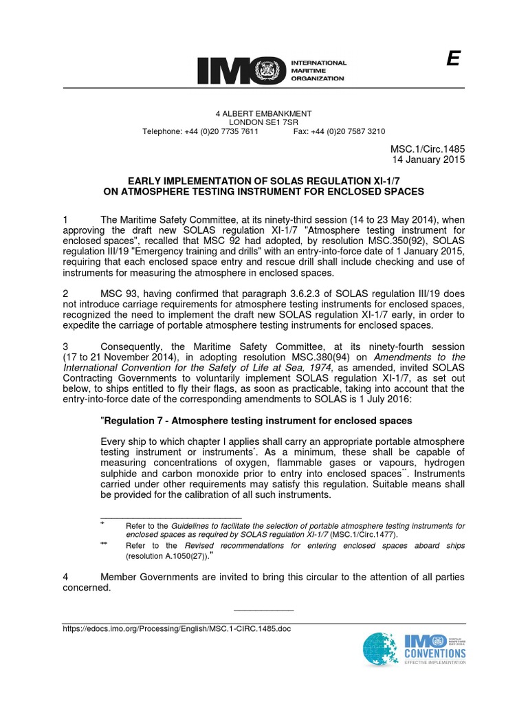 MSC 1-Circ 1485 | PDF