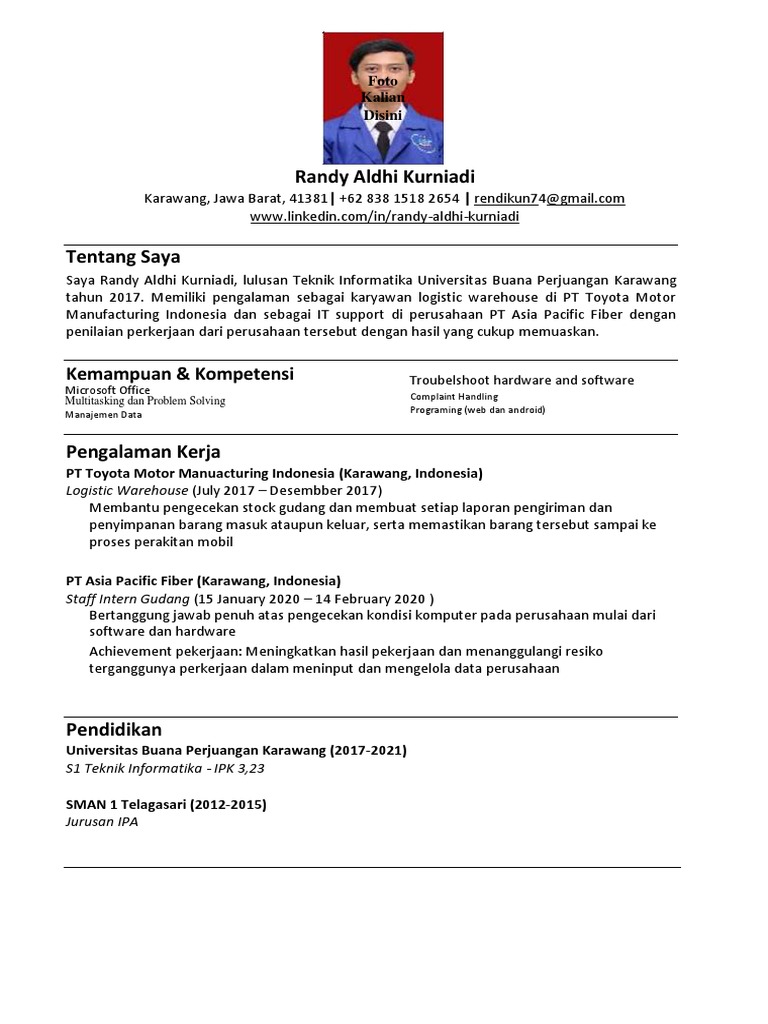 Randy Aldhi Kurniadi: Kemampuan & Kompetensi | PDF