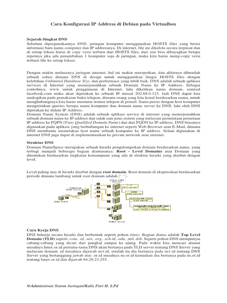 Cara Konfigurasi IP Address Di Debian Pada Virtualbox | PDF