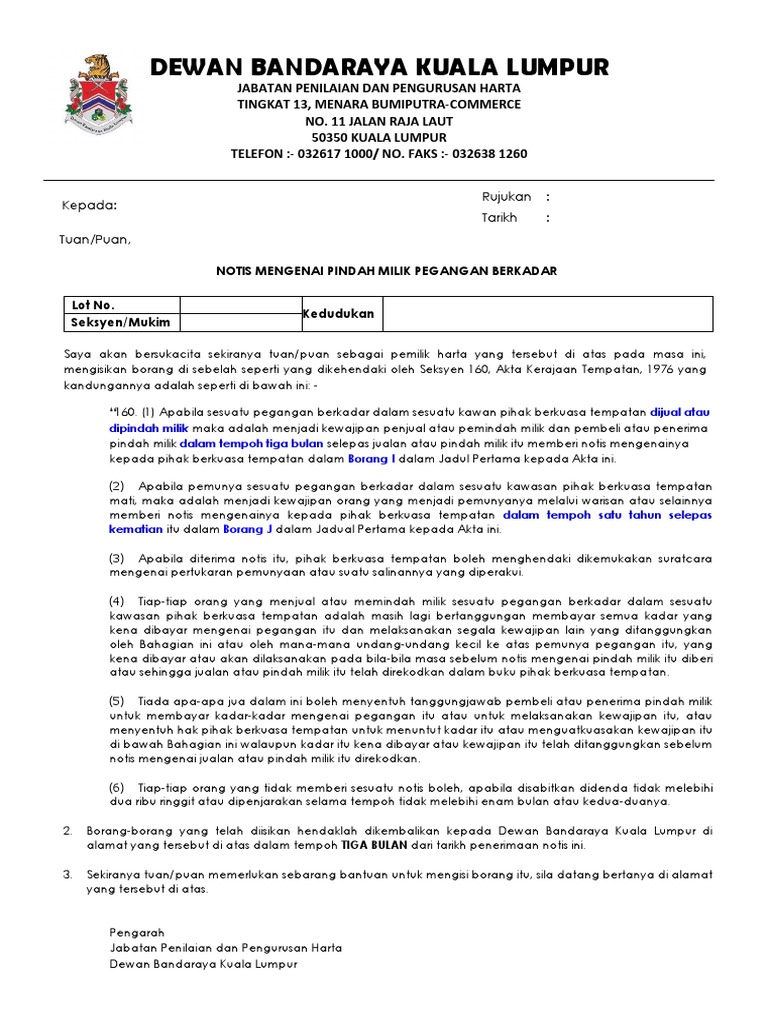 Borang I J Terbaru | PDF