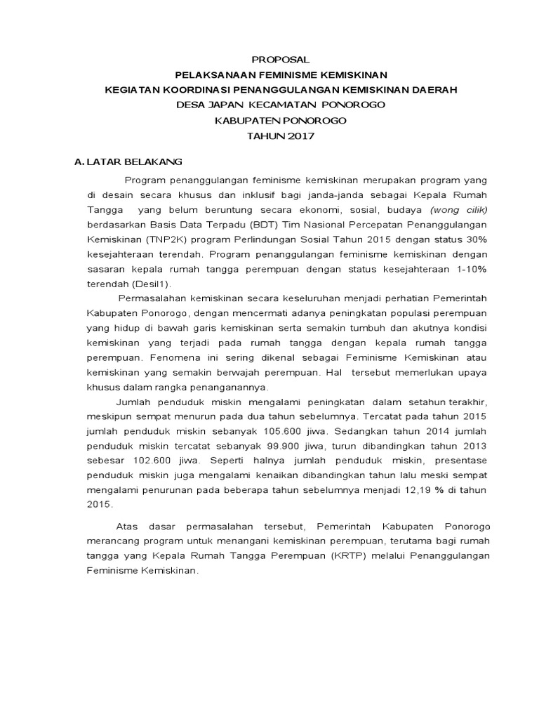 Contoh Proposal Feminisme | PDF