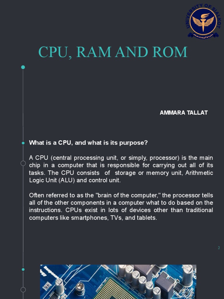 Ict Lecture 3 Download Free Pdf Random Access Memory Central Processing Unit