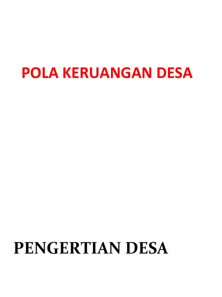 Pola Keruangan Desa Dan Kota | PDF
