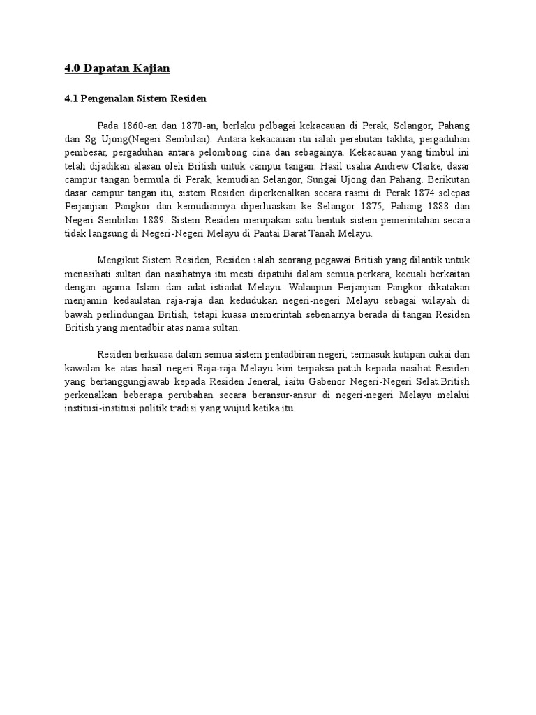 4.0 Dapatan Kajian: 4.1 Pengenalan Sistem Residen | PDF