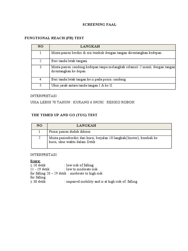 Screening Faal | PDF
