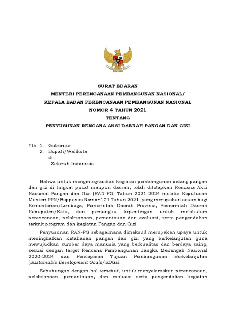Salinan SE Menteri PPN No 4 Tahun 2021 | PDF