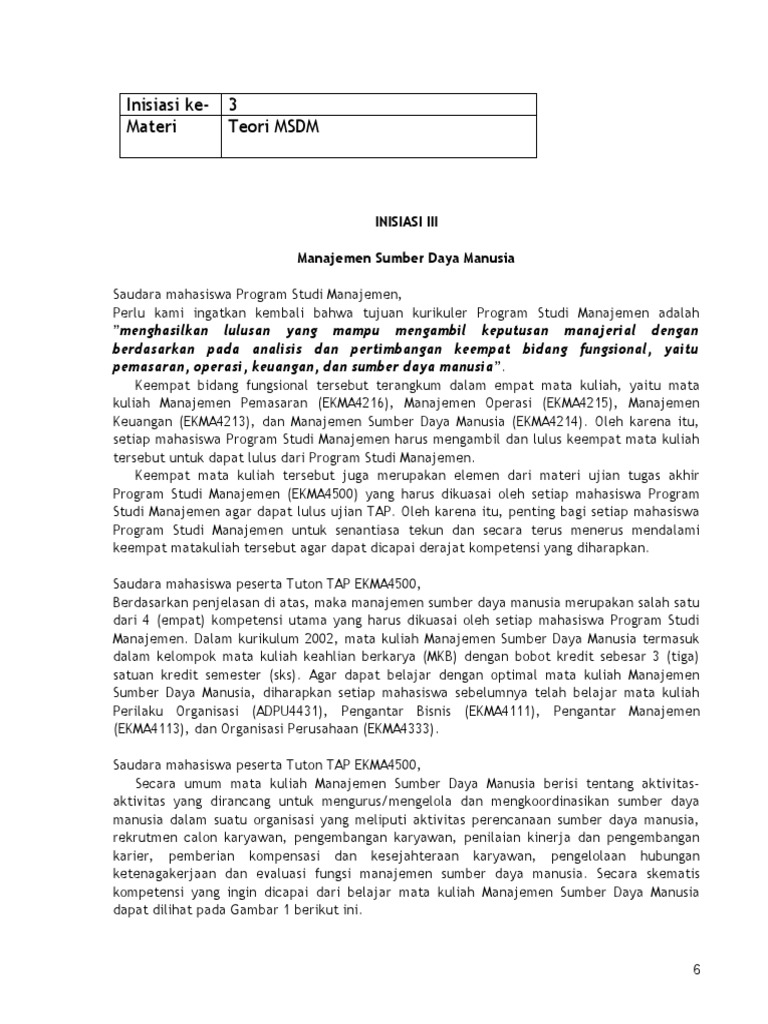 Inisiasi 3 MSDM | PDF
