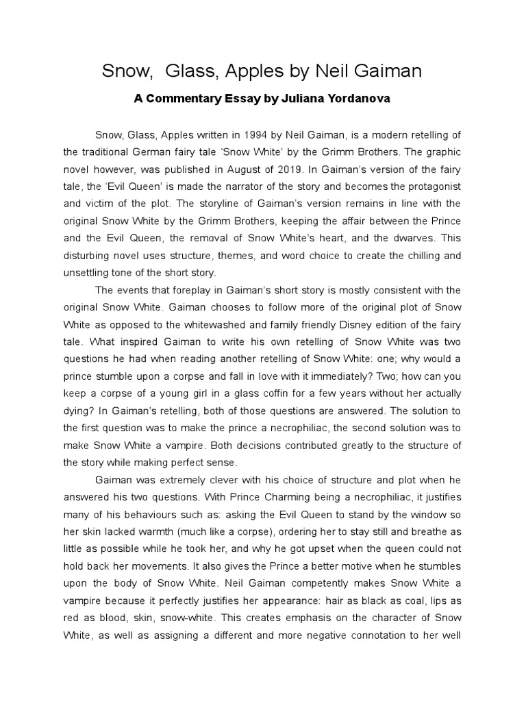 Snow Glass Apples Essay | PDF | Snow White | Vampires