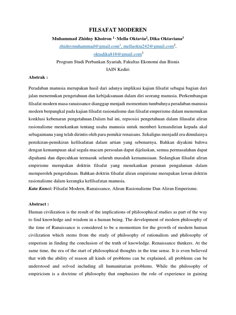 Filsafat Modern | PDF