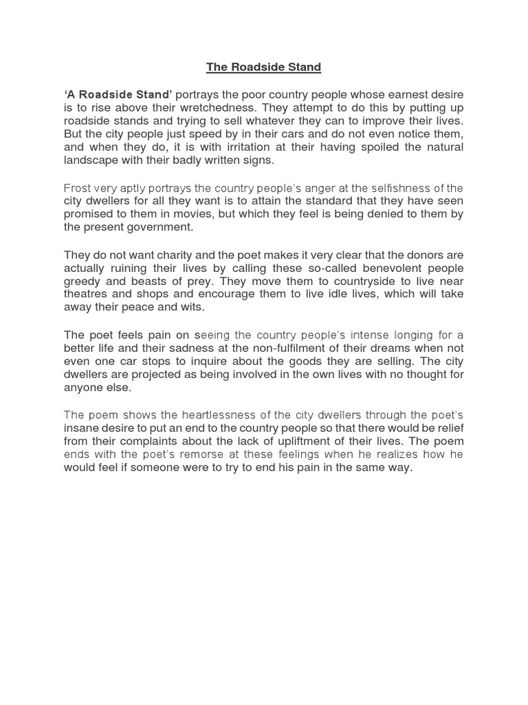 The Roadside Stand | PDF