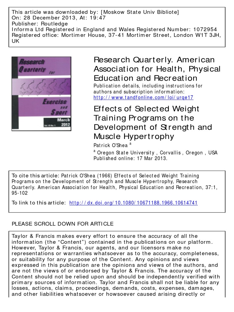 Effects of Selected Weight Training Programs On The Development of ...