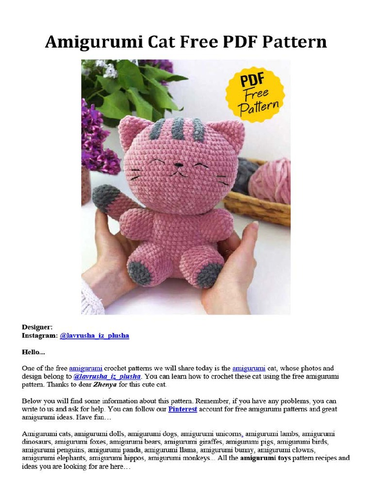 Amigurumi Cat Free PDF Pattern | PDF
