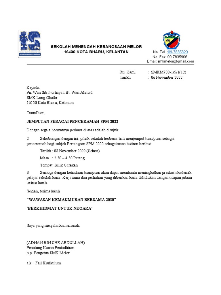 Surat Jemputan Penceramah | PDF