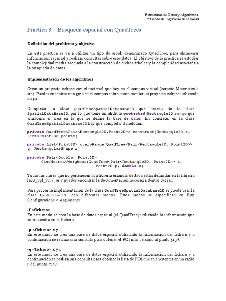 Lab3 Quadtrees | PDF | Archivo de computadora | Bases de datos