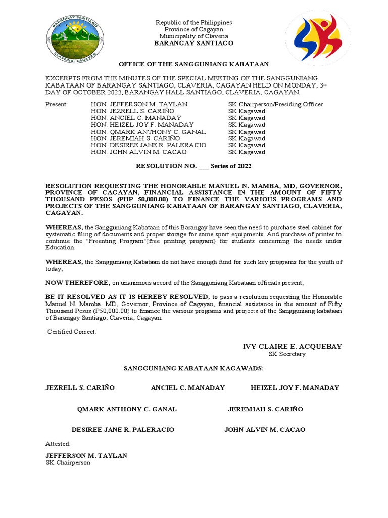 Office of The Sangguniang Kabataan | PDF | Philippines