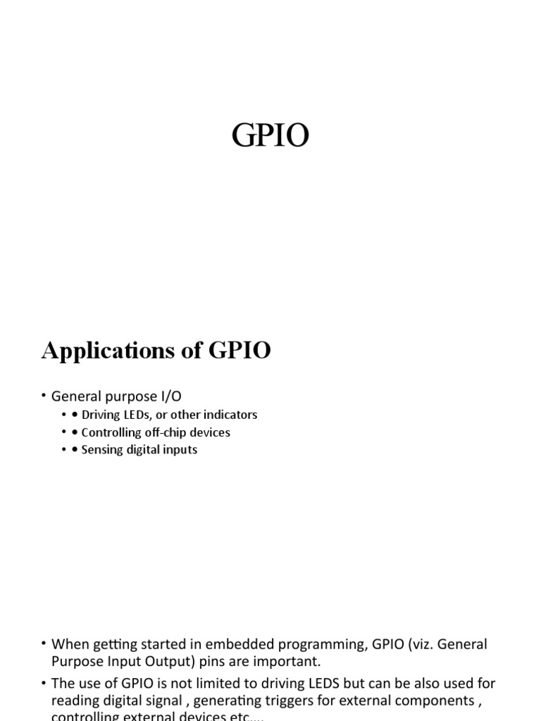 GPIO Programming | Download Free PDF | Digital Electronics | Electronic ... GPIO Programming | Download Free PDF | Digital Electronics | Electronic ...