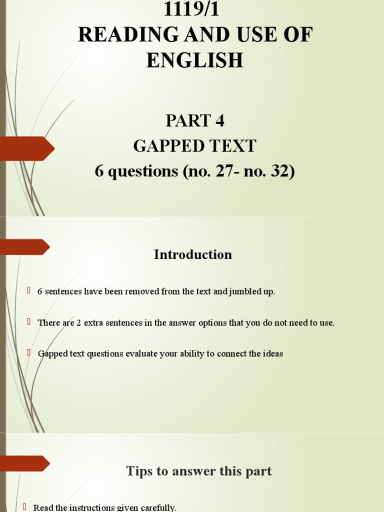 Gapped Text | PDF