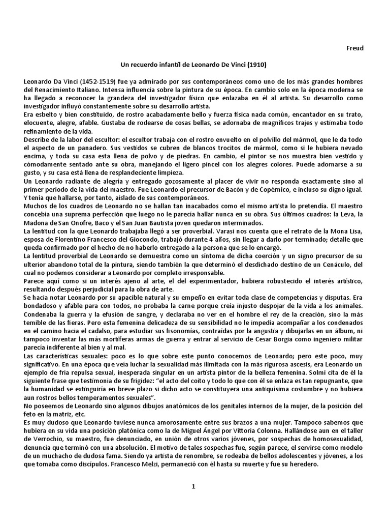 Un Rcdo de Leonardo Da Vinci | Descargar gratis PDF | Leonardo Da Vinci ...