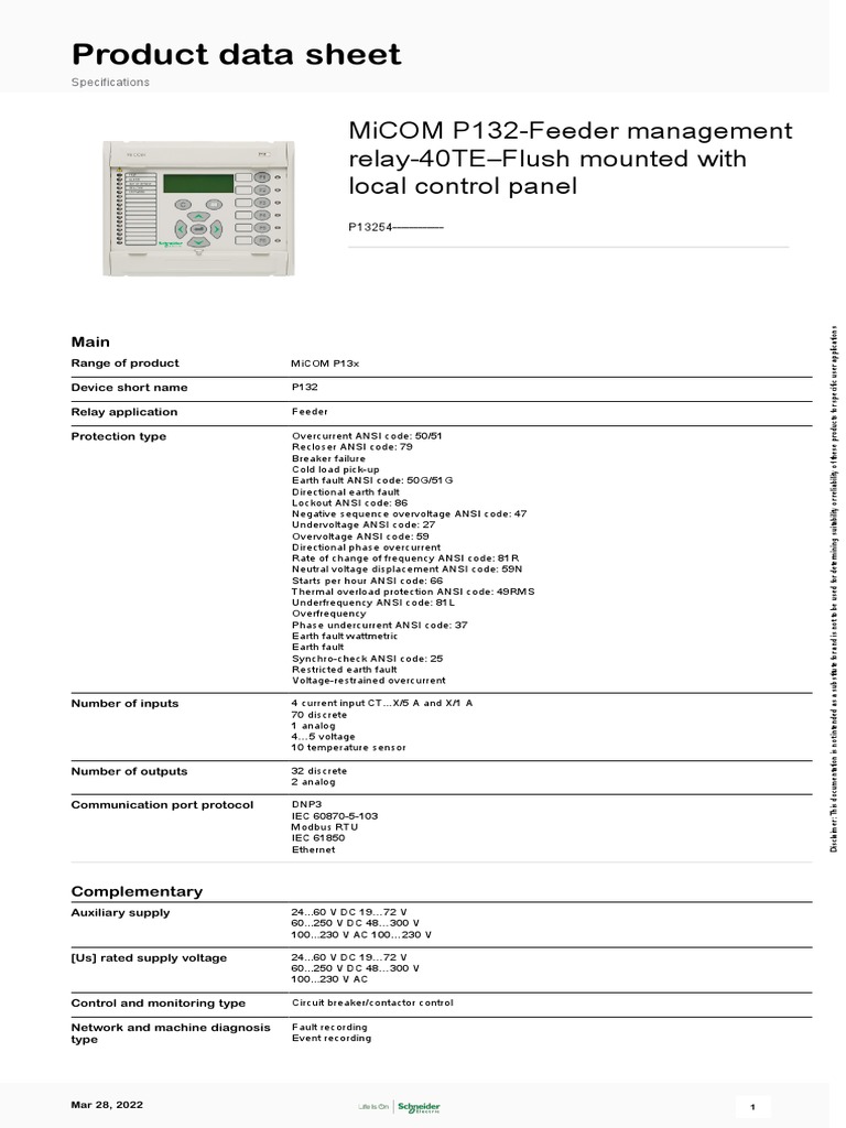 Easergy MiCOM P13x - P13254 | PDF | Power Supply | Computer Science