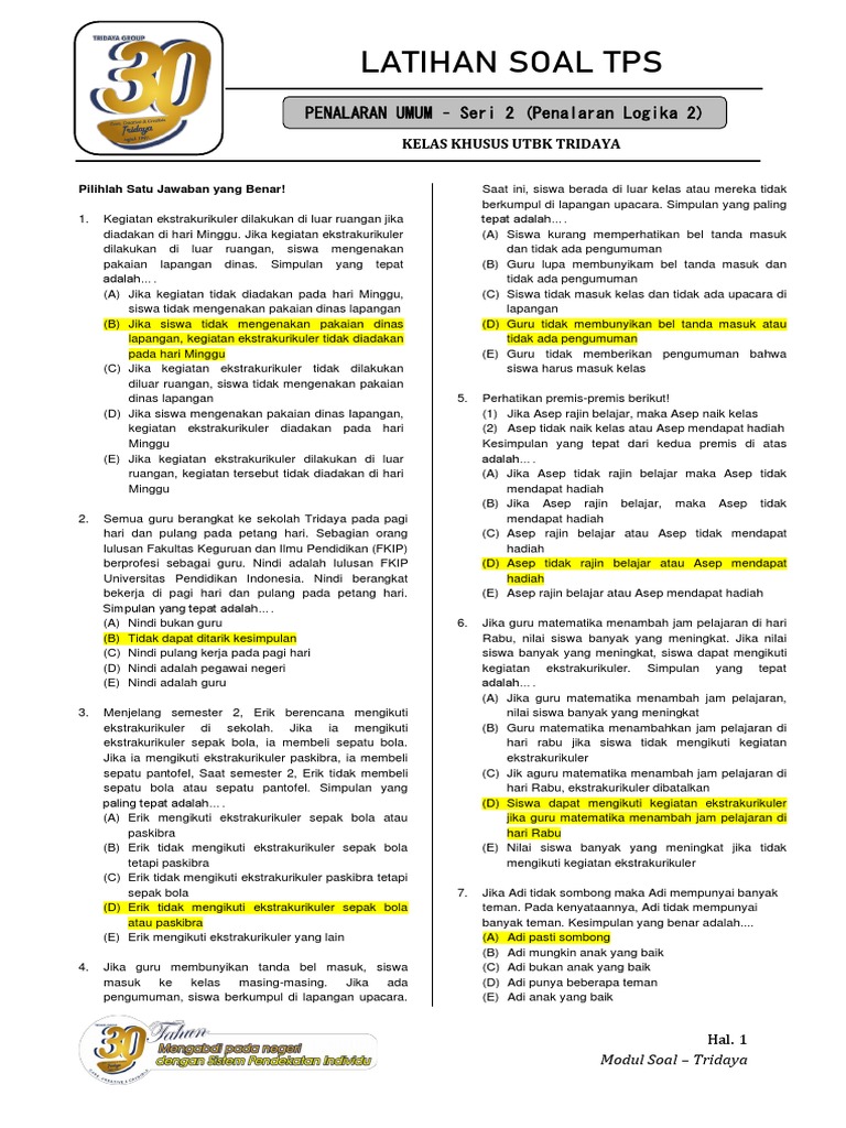 TPS 2 - PU - Penalaran Logika 2 | PDF