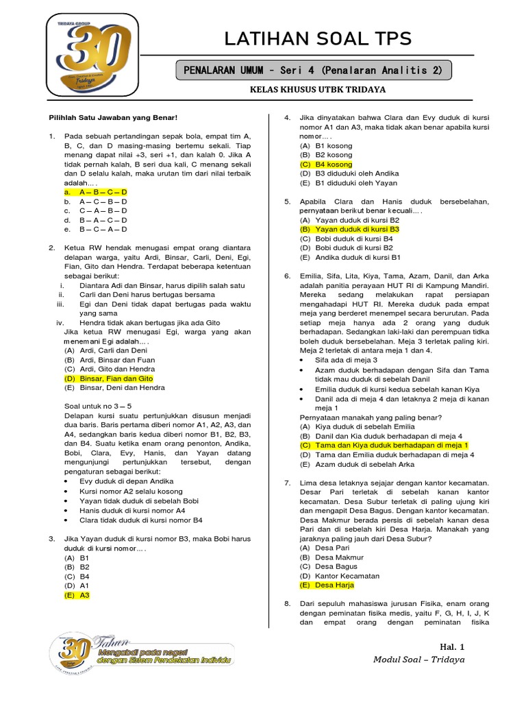 TPS 4 - PU - Penalaran Analitis 2 | PDF