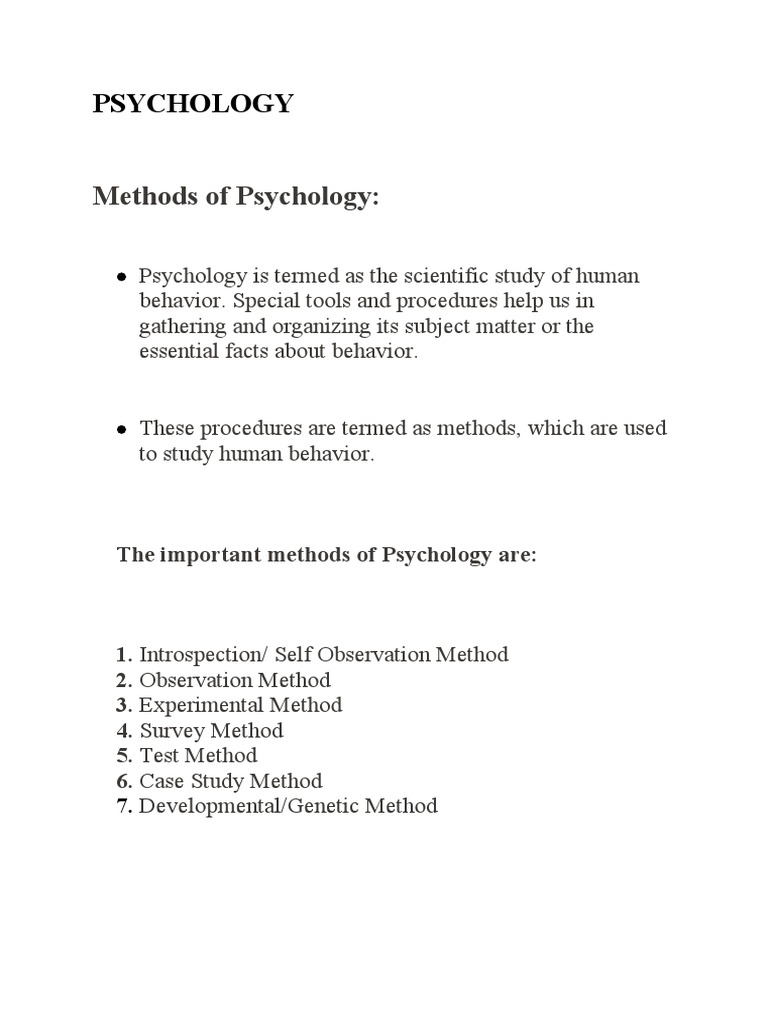 Methods Of Psychology Developmental Method Explained Pdf 1913