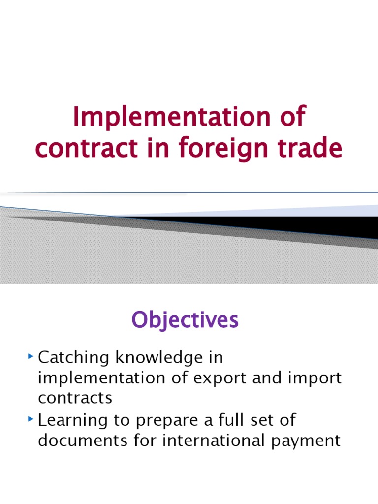 Chapter 4 - Implementation of Contracts in Foreign Trade | PDF ...