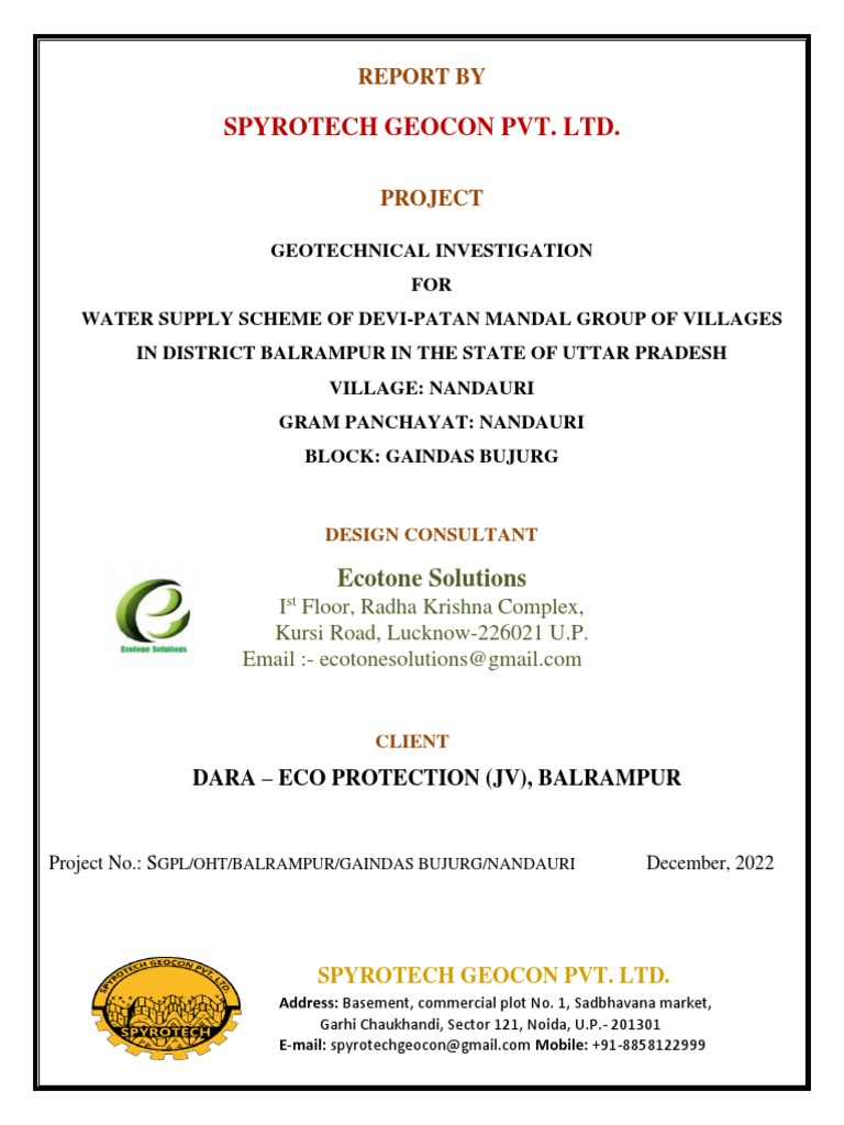 GT Report Nandauri Gaindas Bujurg | PDF | Geotechnical Engineering ...