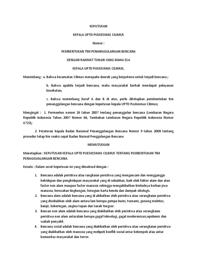 SK Tanggap Bencana | PDF