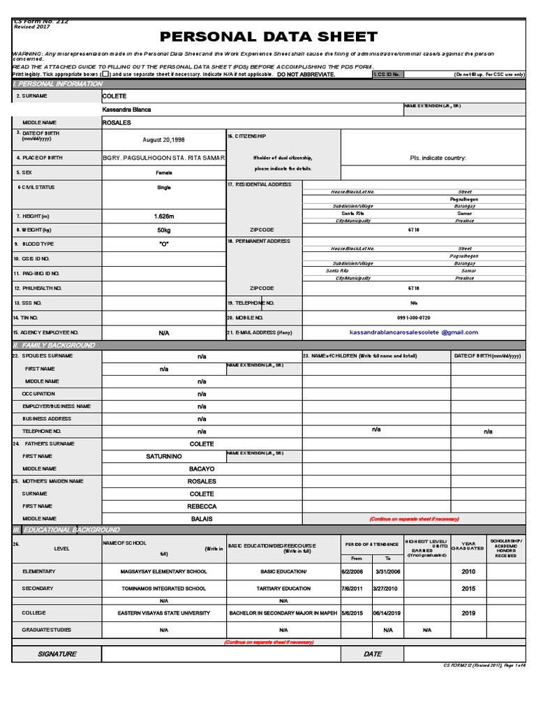Gen Updated Pds | PDF | Identity Document | Government