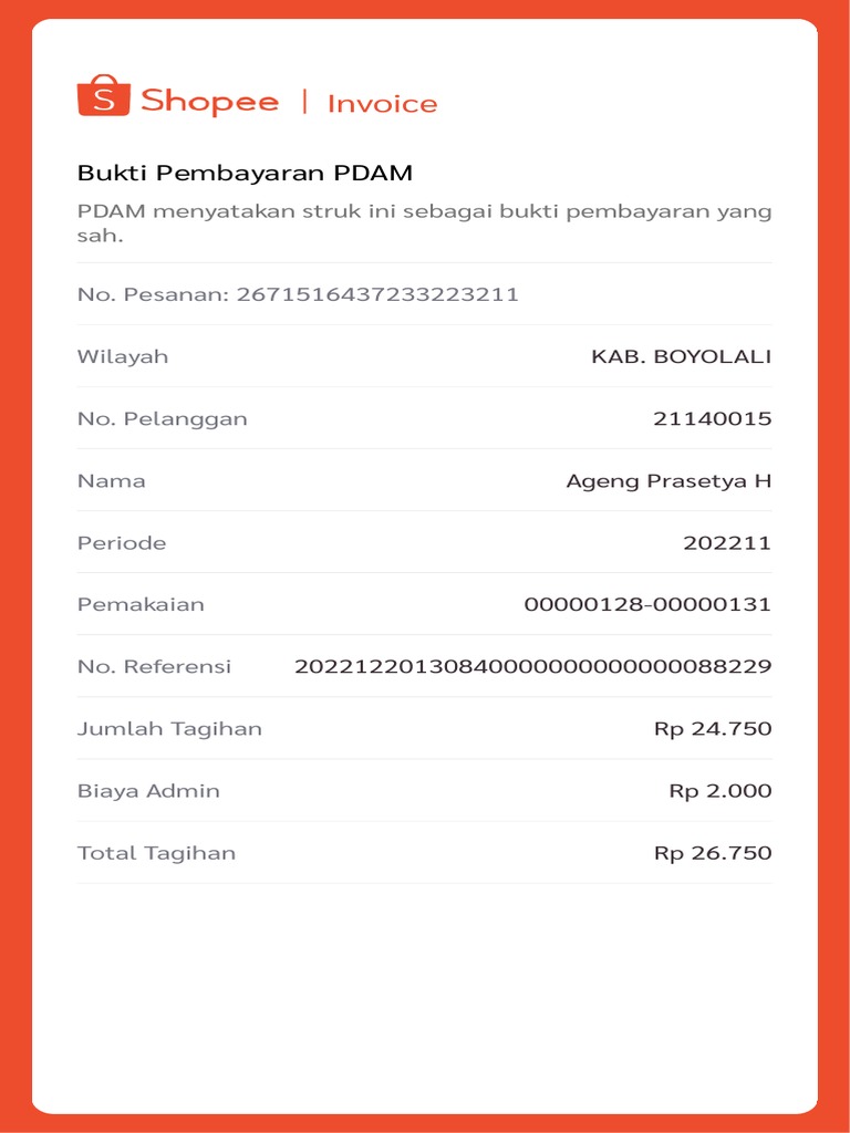 E-Receipt - Tanda Terima Shopee | PDF