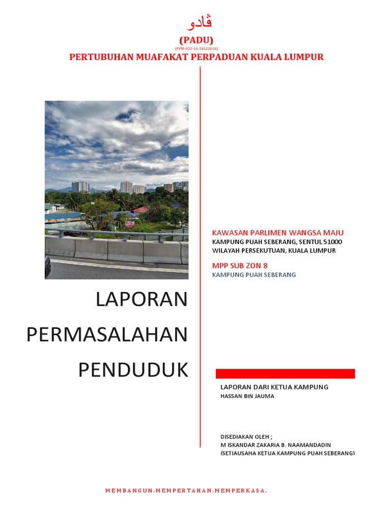 PADU - Laporan Permasalahan Penduduk Kg. Puah Seberang, Sentul | PDF