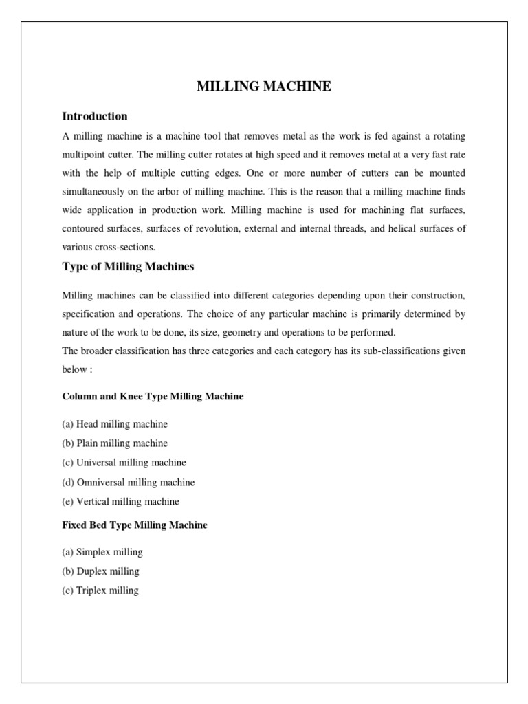 Milling Machine Study | PDF | Gear | Helix
