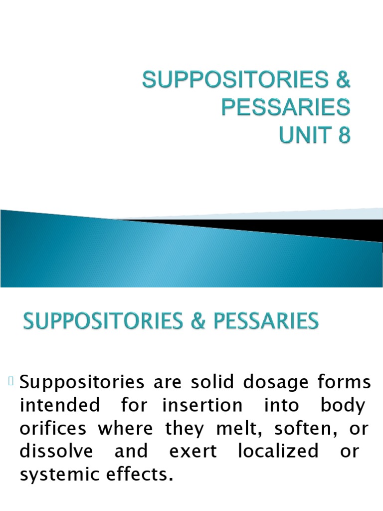 suppositories and pessaries. ppt(1) | PDF | Polyethylene Glycol | Chemistry