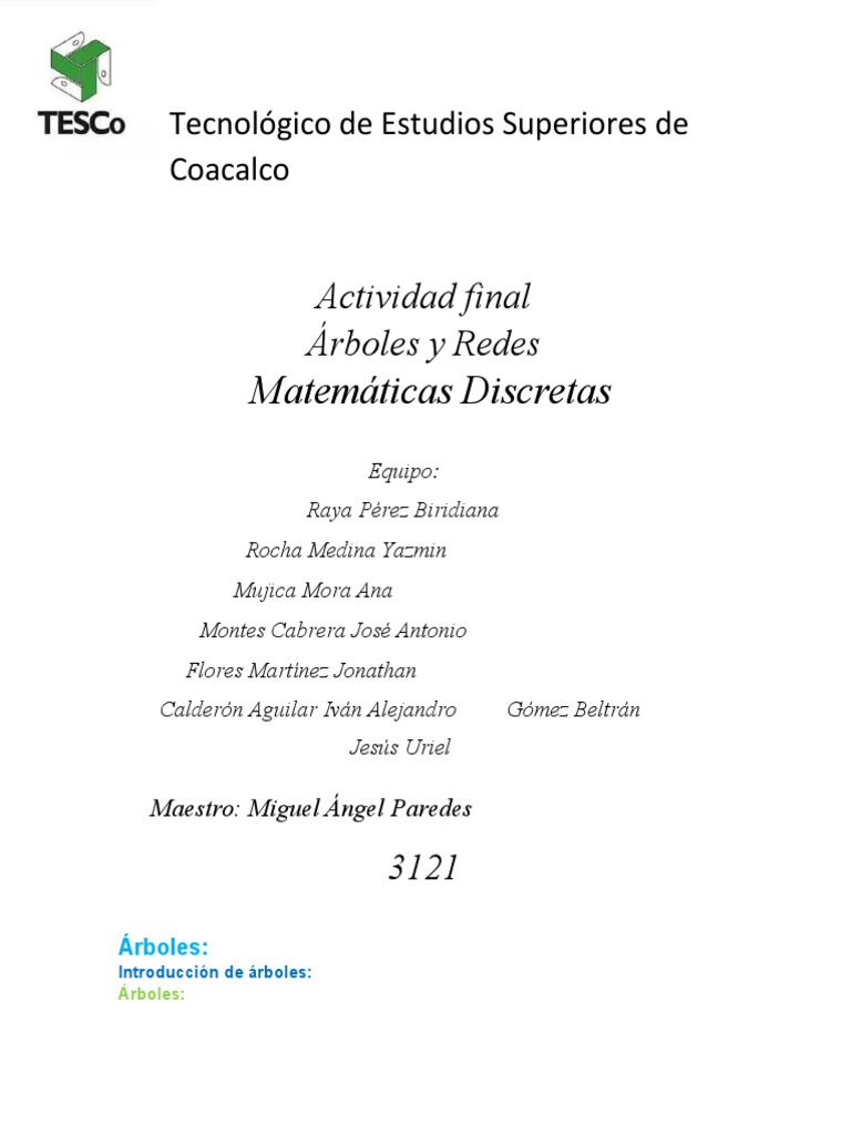 Actividad Final Matematicas Discretas | PDF | Algoritmos y Estructuras ...
