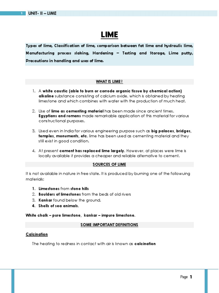 2 Lime | PDF | Lime (Material) | Cement