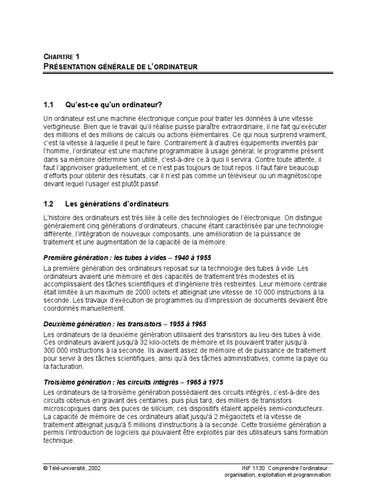 Chap 1 | PDF | Imprimante (Informatique) | Processeur
