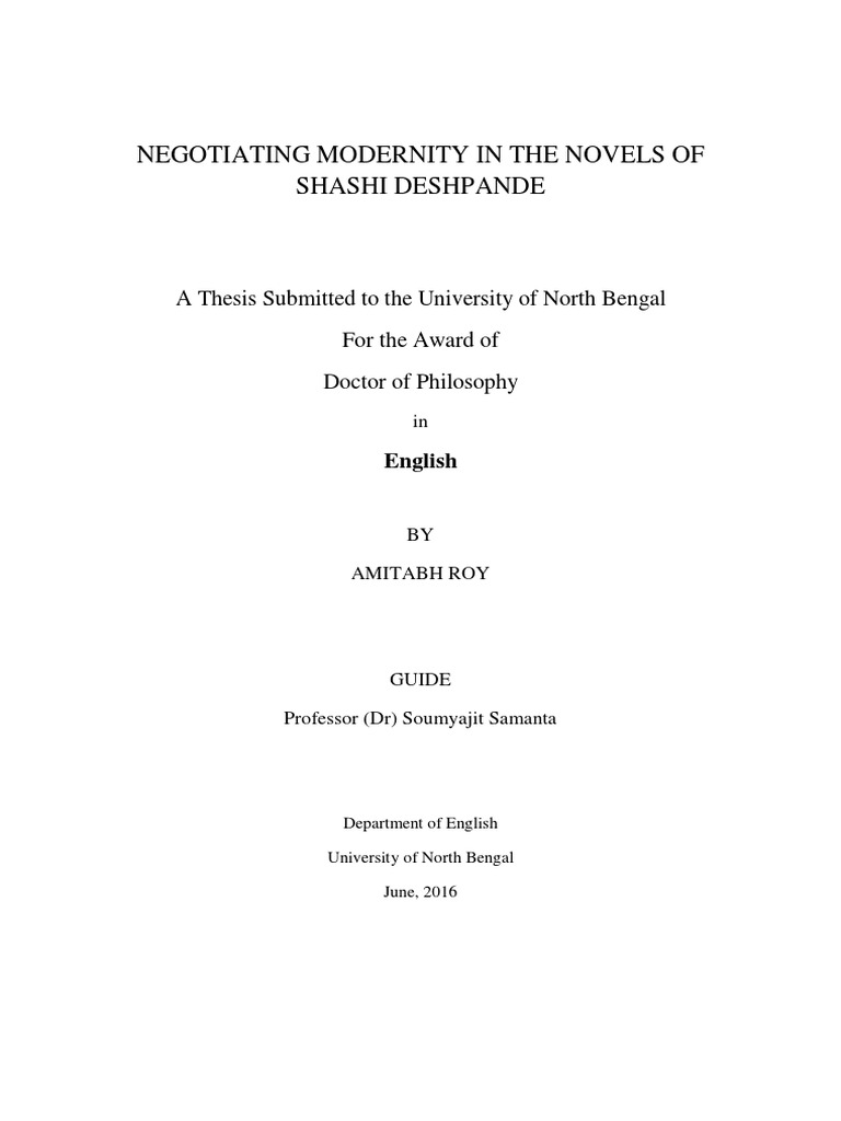 Full Thesis of Amitabh Roy | PDF | Max Weber | Modernity