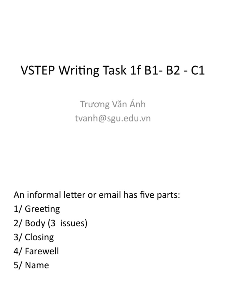 VSTEP Writing Task 1f B1 B2 C1 | PDF