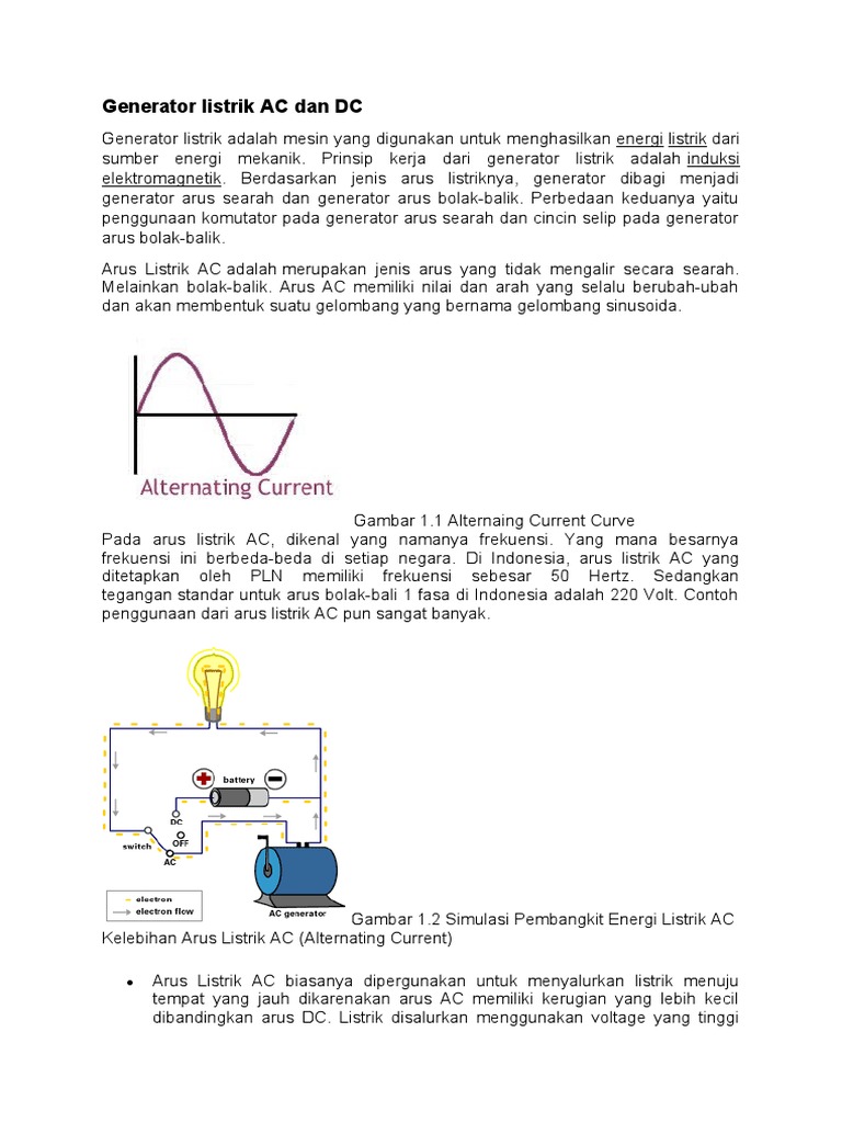 Generator Listrik AC Dan DC | PDF