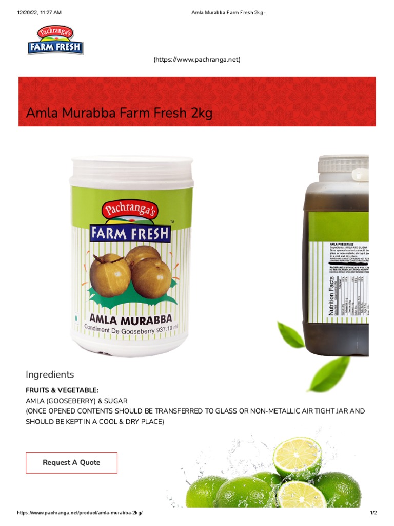 Amla Murabba Farm Fresh 2kg - Pachranga Farm Fresh | PDF